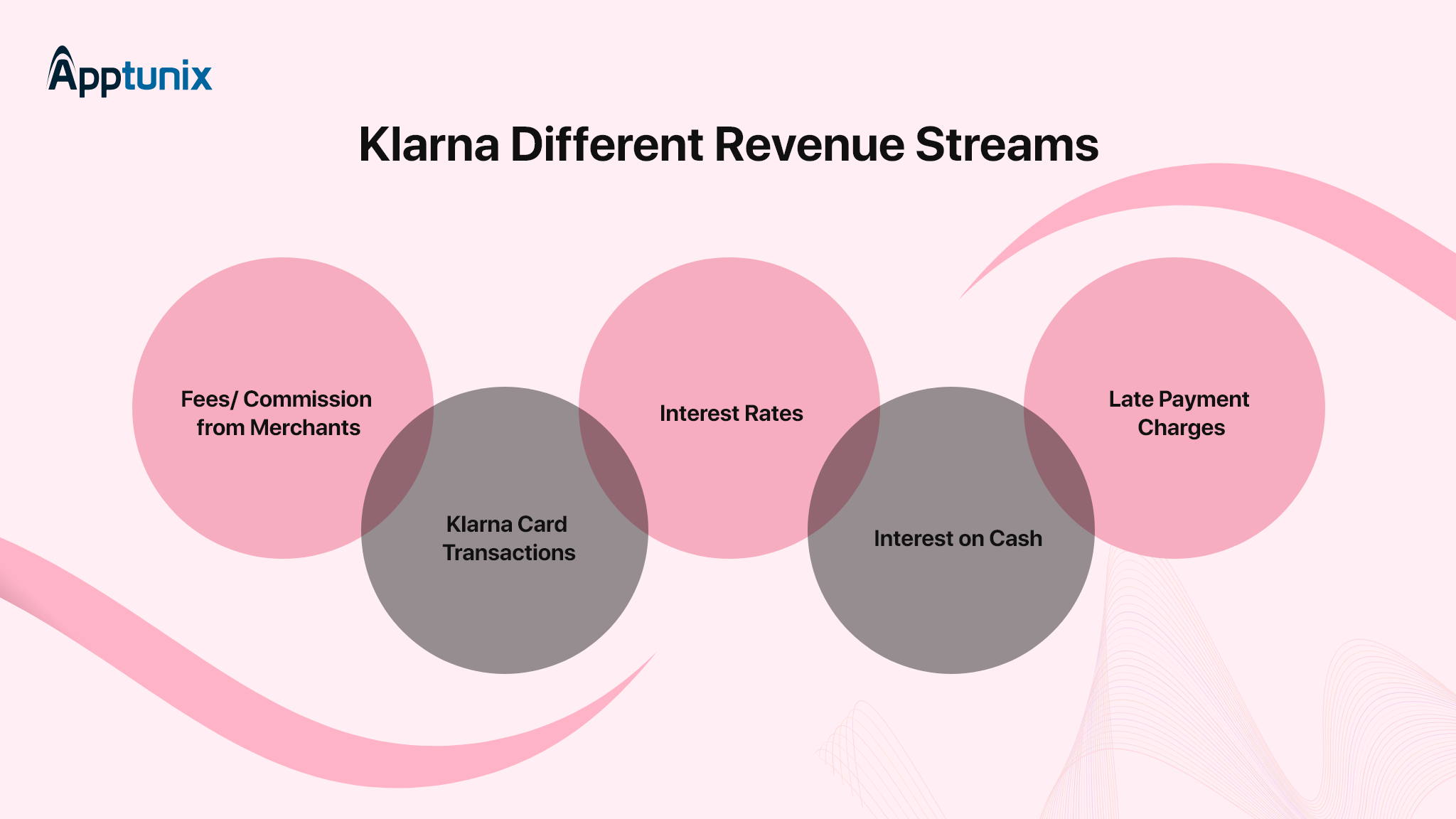 Different revenue streams of Klarna business model